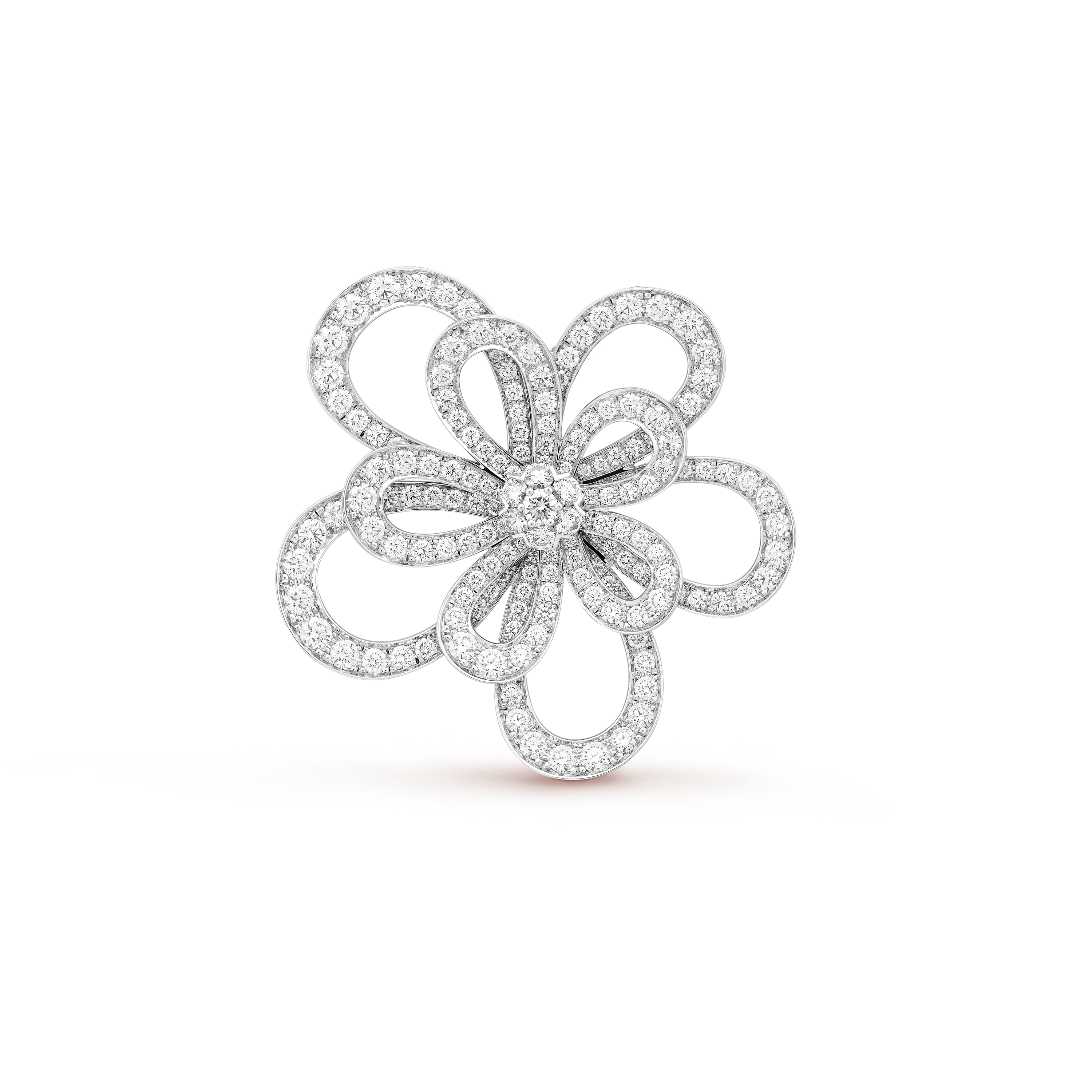 Flowerlace clip and pendant 18K white gold, Diamond- Van Flowerlace clip and pendant 18K white gold, Diamond- Van